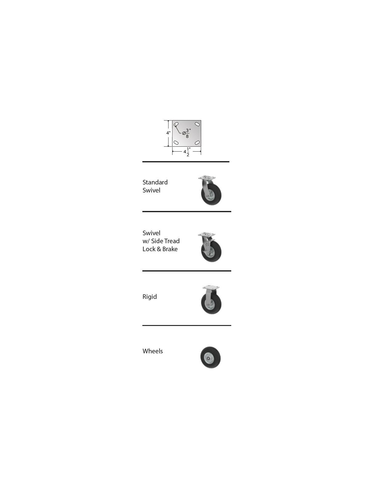 Pneumatic, Solid & Flat-Free Casters - Pneumatic Wheels